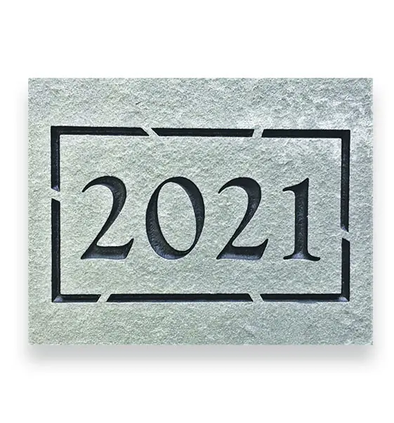 Custom Cornerstone Date Plate Stone Veneer from Natural Facing